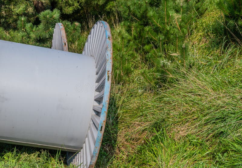 Large Metal Industrial Spools Stock Image - Image of industrial, long ...
