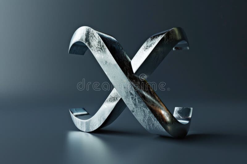 A Large Metal Letter X Placed on a Gray Surface, Great for Commercial ...