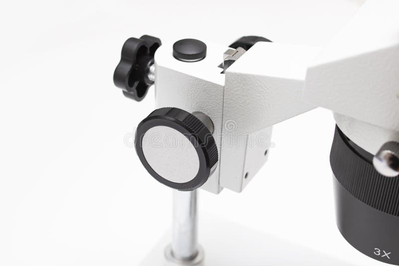 Large Metal Microscope on a White Background Stock Image - Image of ...