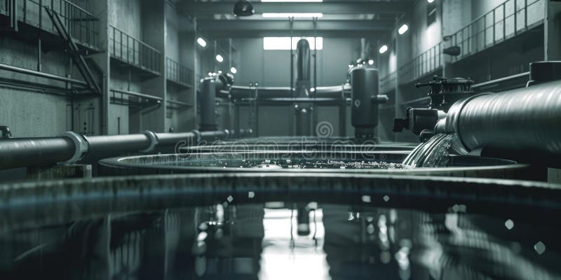 A Large Metal Pipe in a Spacious Room. Perfect for Industrial Concepts ...