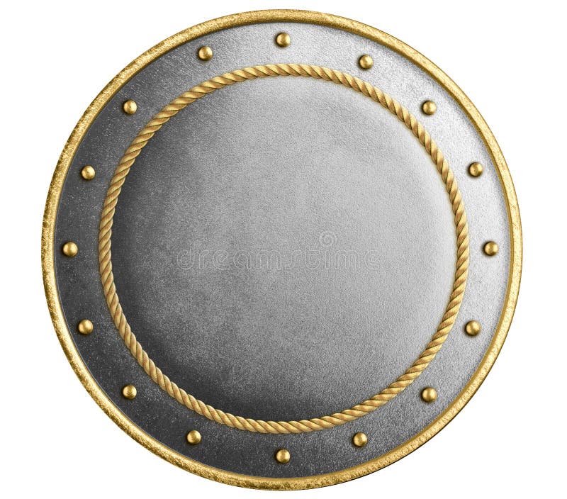 Round Bronze Metal Medieval Shield Isolated Stock Photo - Image of ...