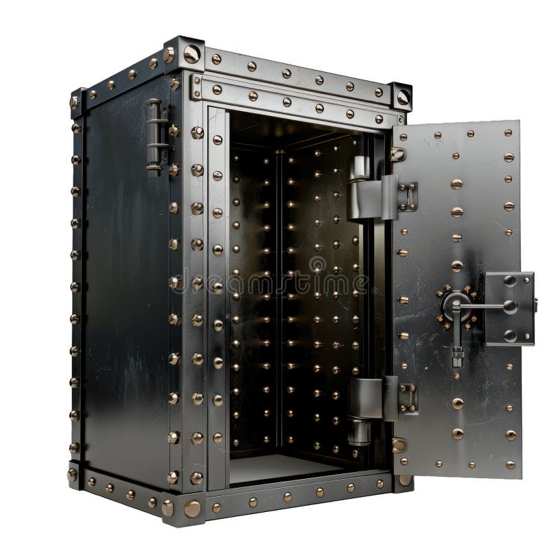 Large Metal Safe with Open Door Showing Empty Interior Stock Photo ...