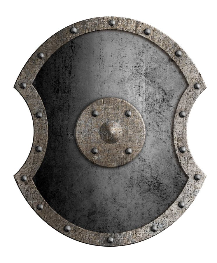 Large Metal Shield Isolated 3d Illustration Stock Image - Image of ...