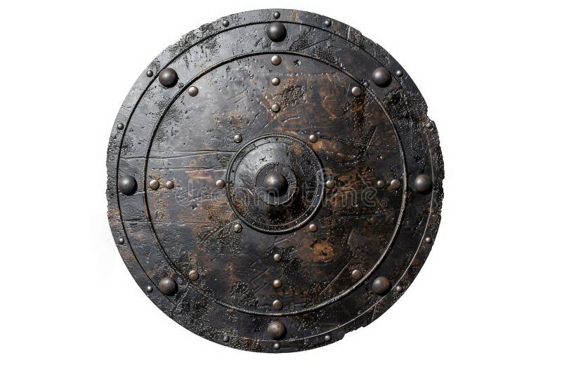 A Large Metal Shield with Visible Rivets Stock Image - Image of armor ...