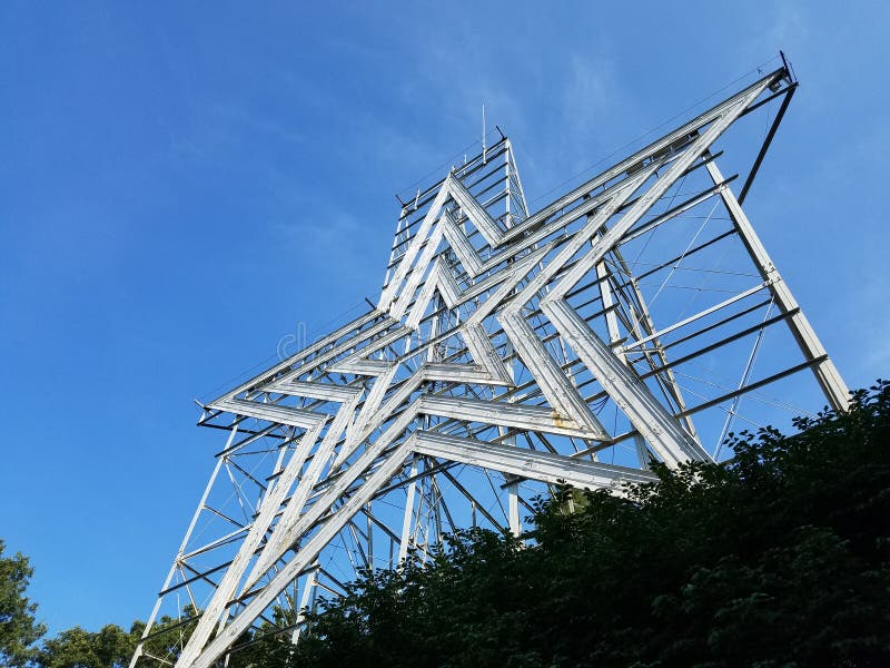 Large metal star editorial stock image. Image of gray - 97528934