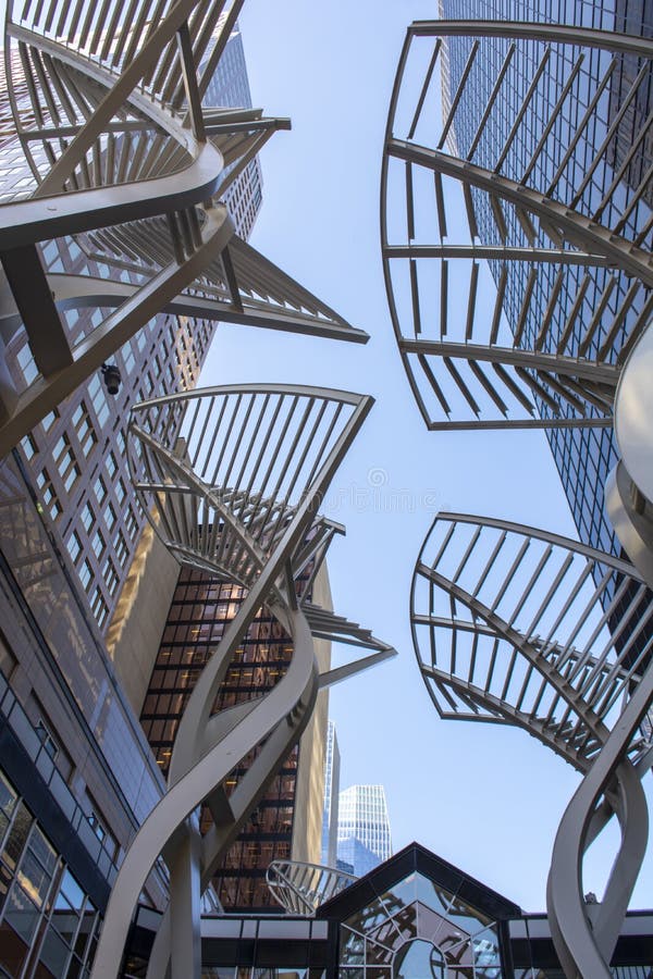 Large Metal Structural Art in Downtown Calgary Editorial Stock Photo ...