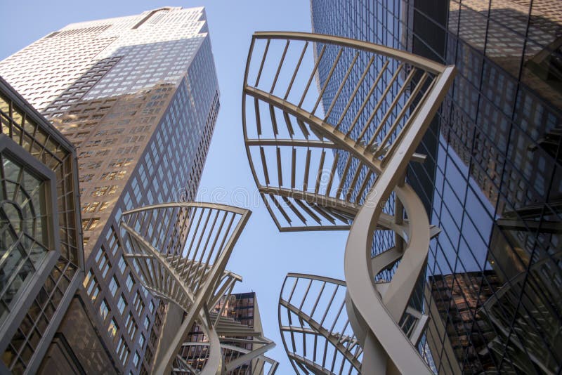 Large Metal Structural Art in Downtown Calgary Editorial Stock Image ...