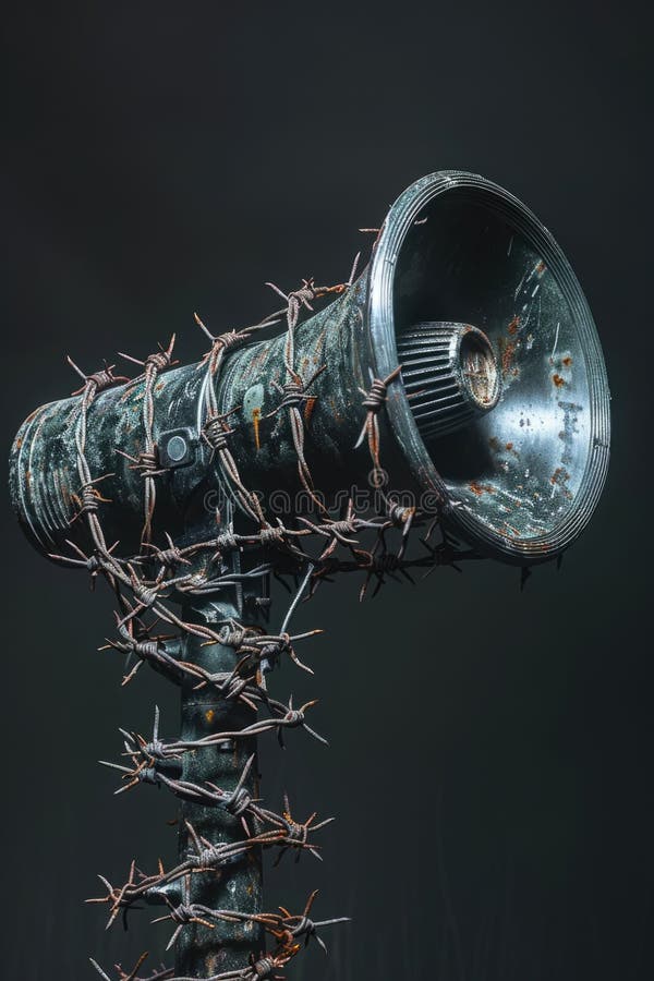 A Large Metal Structure with Barbed Wire Surrounding it, Possibly Used ...