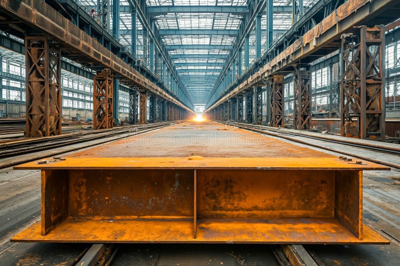 A Large Metal Structure in a Large Industrial Building Stock Image ...