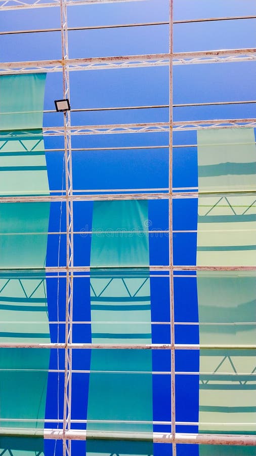 Large Metal Structure Interwoven with Panels of Intense Colors ...