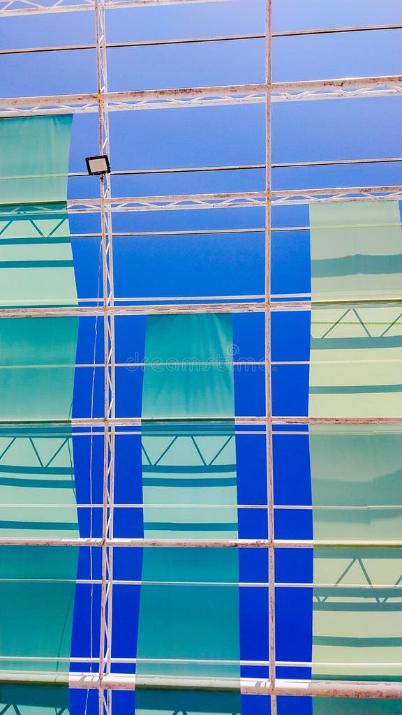 Large Metal Structure Interwoven with Panels of Intense Colors ...