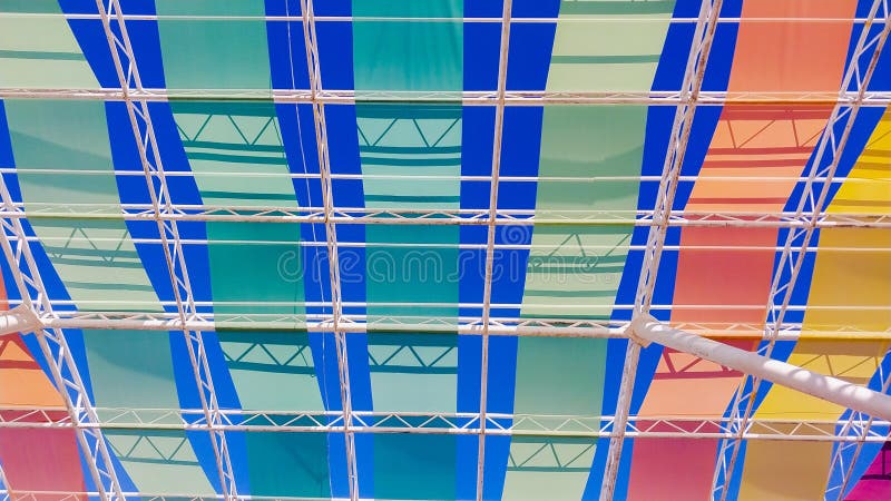 Large Metal Structure Interwoven with Panels of Intense Colors ...