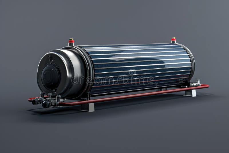 A Large Metal Tank with a Distinctive Red Handle Stock Photo - Image of ...