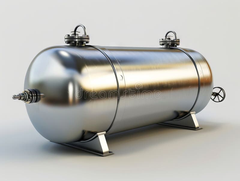 A Large Metal Tank on a White Background Stock Image - Image of metal ...