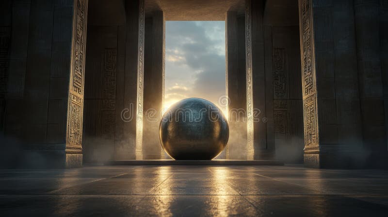 A Large, Metallic Sphere Sits in the Center of a Grand, Ancient ...
