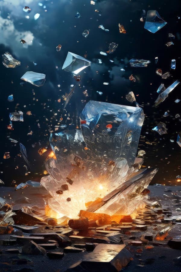 A Large Meteorite Broke into Small Pieces Stock Illustration ...