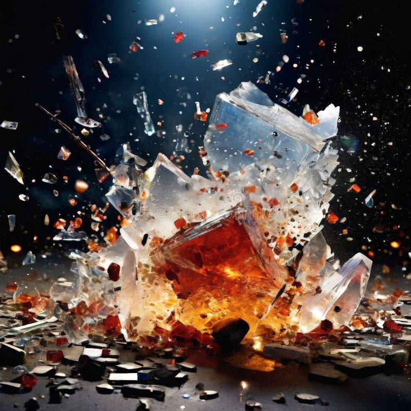 A Large Meteorite Broke into Small Pieces Stock Illustration ...
