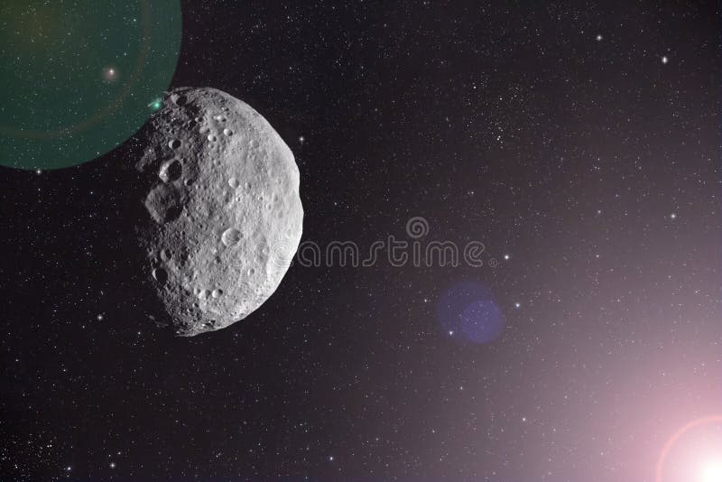 Large Meteorite Floating in Space Stock Image - Image of dark, shadow ...