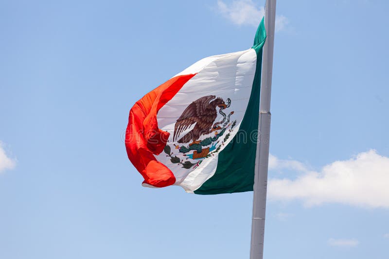 Mexican flag flying stock image. Image of mexico, nationality - 19746635