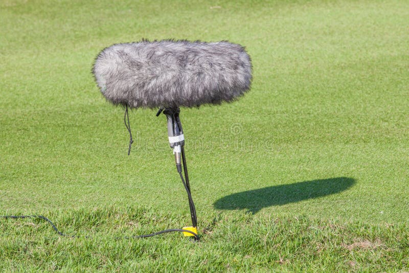 Boom Microphone for Live Sport Broadcast Stock Image - Image of media ...
