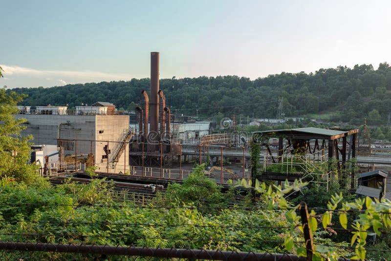 Large Midwest Industrial Factory Being Disassembled Stock Image - Image ...