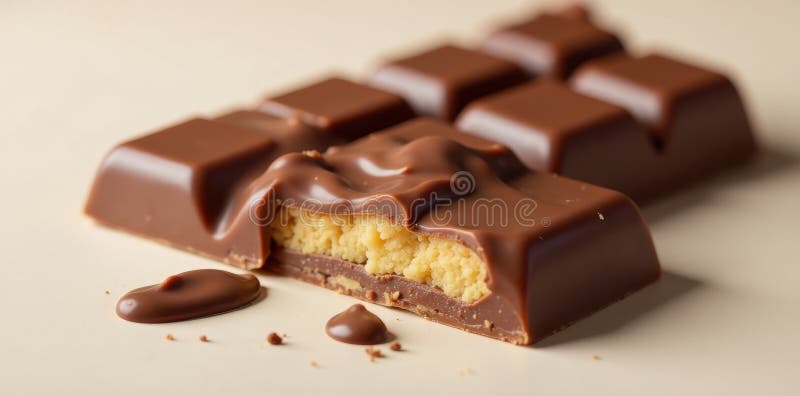 Large Milk Chocolate Bar Unwrapped Close-up Indulgence Rectangle Candy ...