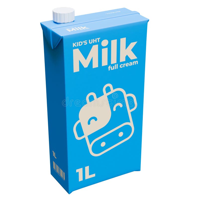 Large Milk Isometric Front Left View 3D Render Illustration Stock ...