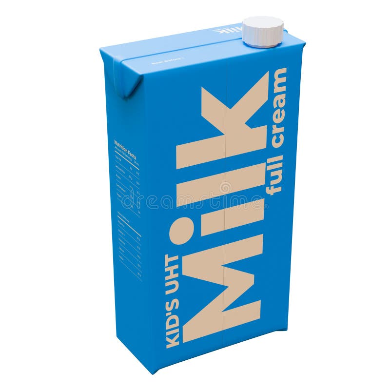 Large Milk Isometric Rear Left View 3D Render Illustration Stock ...