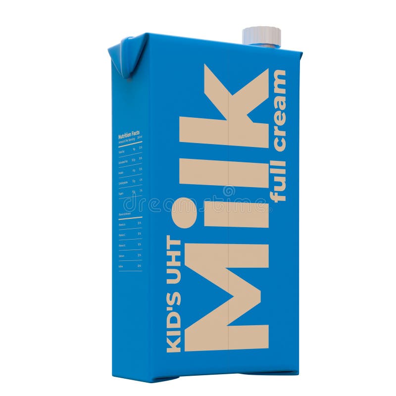 Large Milk Rear Left View 3D Render Illustration Stock Illustration ...