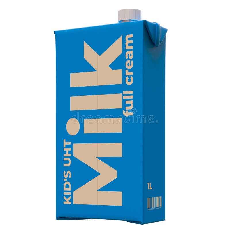 Large Milk Rear Right View 3D Render Illustration Stock Illustration ...