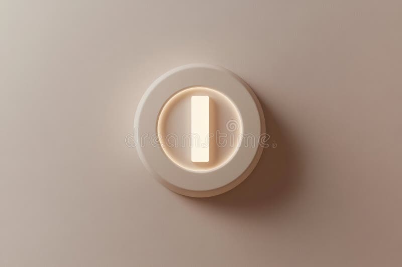 Large Minimalist Power Button Icon Centered on a Neutral Background ...