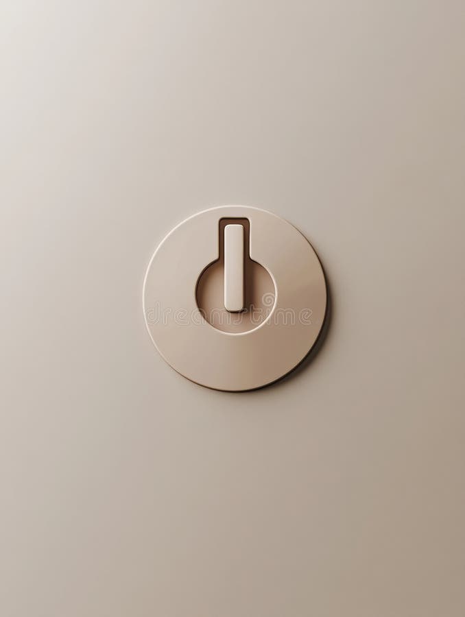 Large Minimalist Power Button Icon on Neutral Background with Ample ...