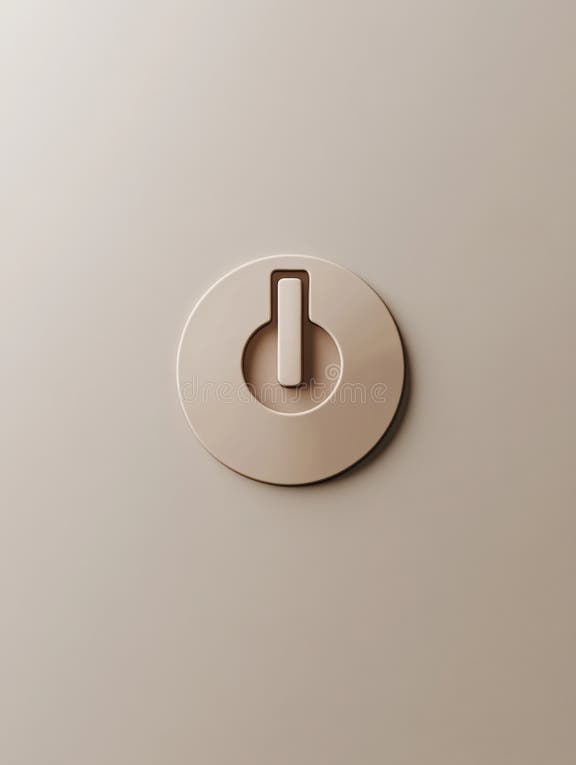 Large Minimalist Power Button Icon on Neutral Background with Ample ...