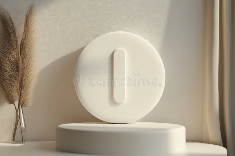 Large Minimalist Power Button Icon on a Neutral Background with Ample ...