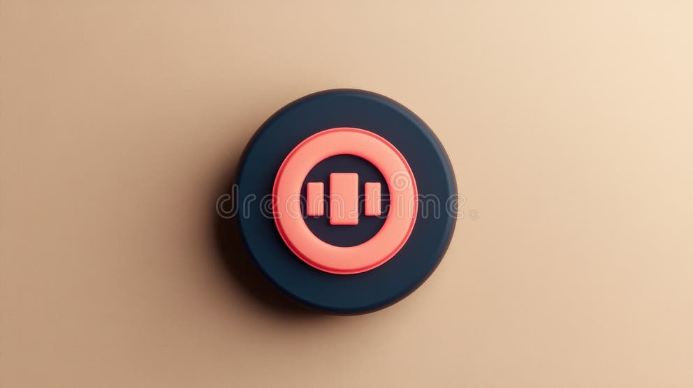 Large Minimalist Power Button Icon on a Neutral Background with ...