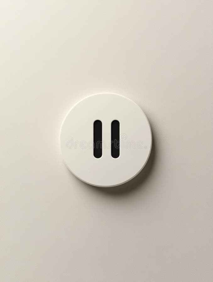 Large Minimalist Power Button Icon on a Neutral Background Designed for ...