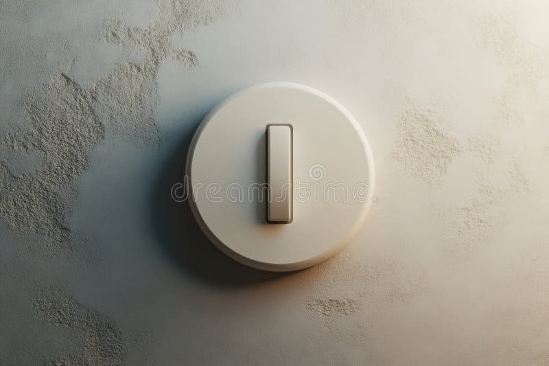 Large Minimalist Power Button Icon on a Neutral Background with Space ...