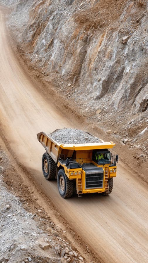 Large Mining Dump Truck Carrying Rocks in Open Pit Mine Stock Photo - Image of dirt, engineering ...