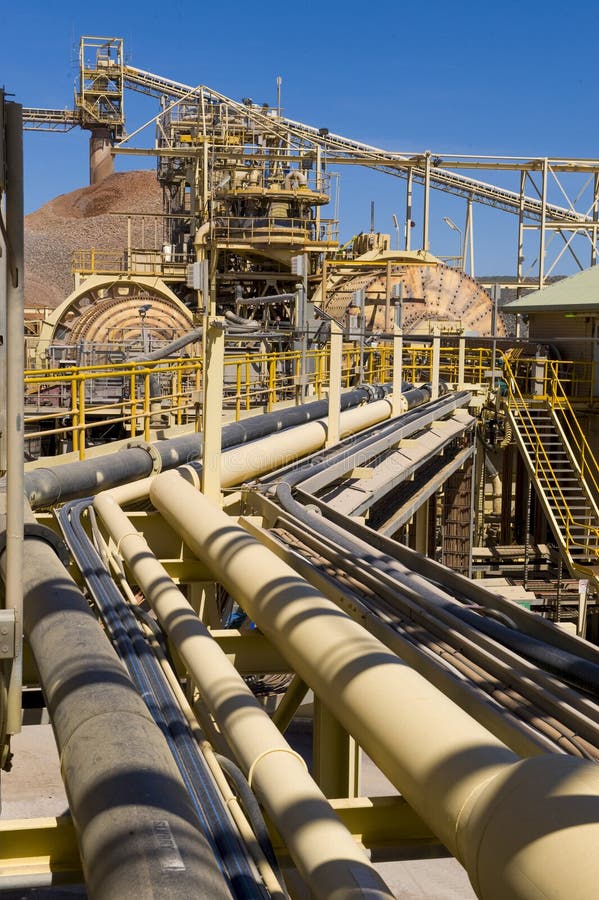 Gold mine infrastructure. stock image. Image of blue - 309249735