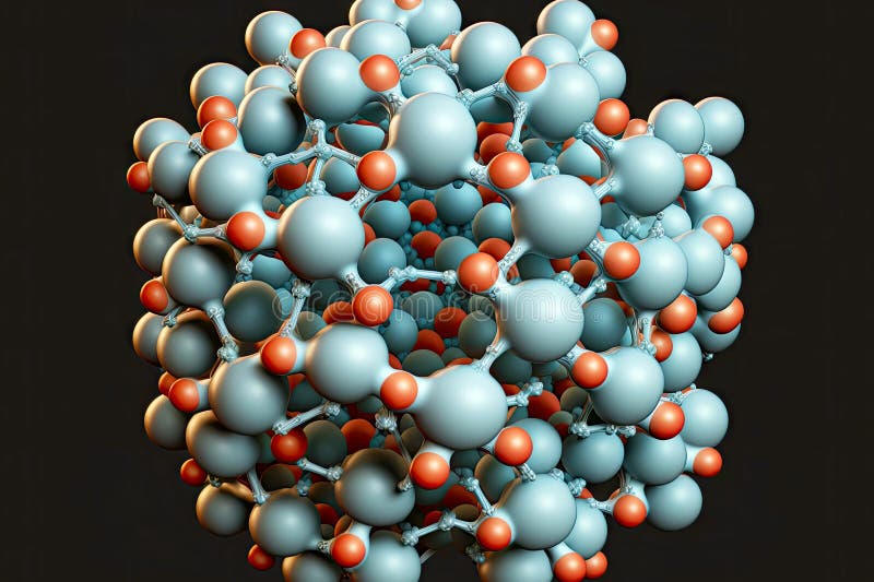 Large Model of Molecule Closeup in Form of Sphere Consisting of Small ...
