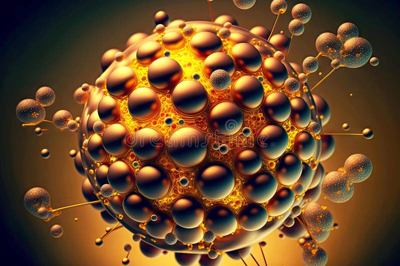 Large Model of Molecule Closeup in Form of Sphere Consisting of Small ...