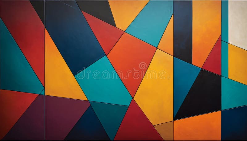 Abstract Geometric Color Block Art Stock Illustration - Illustration of ...