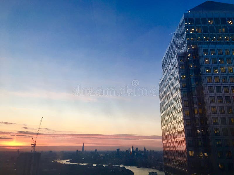 Large Modern Building in the City Center at Sunset Editorial Stock ...