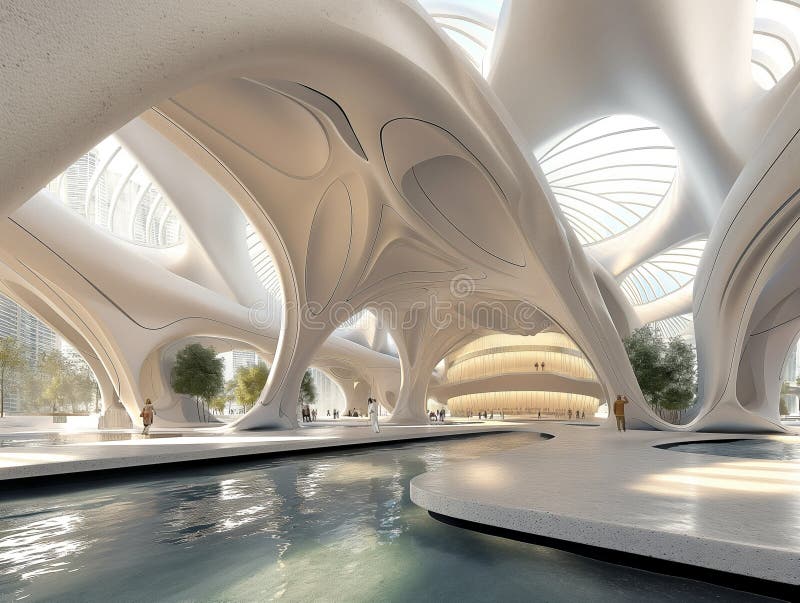 A Large Modern City Building in the Style of Monumental Architecture ...