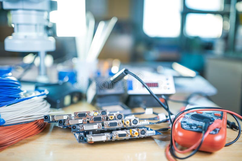 Modern Microscope, Electronic Components in a Scientific Laboratory ...