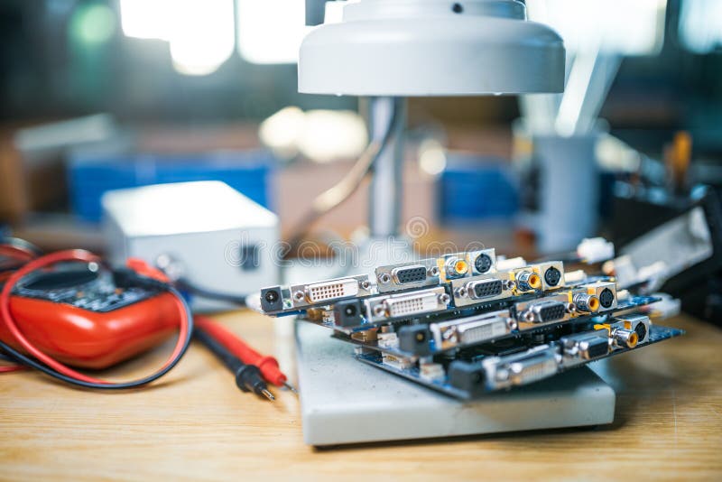 Modern Microscope, Electronic Components in a Scientific Laboratory ...