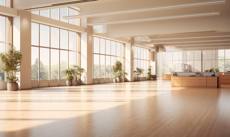 Large Modern Empty Office Hall Designed for Moving in. Office Space for ...