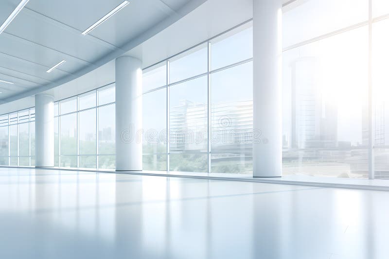 Large Modern Empty Office Hall Designed for Moving in. Office Space for ...