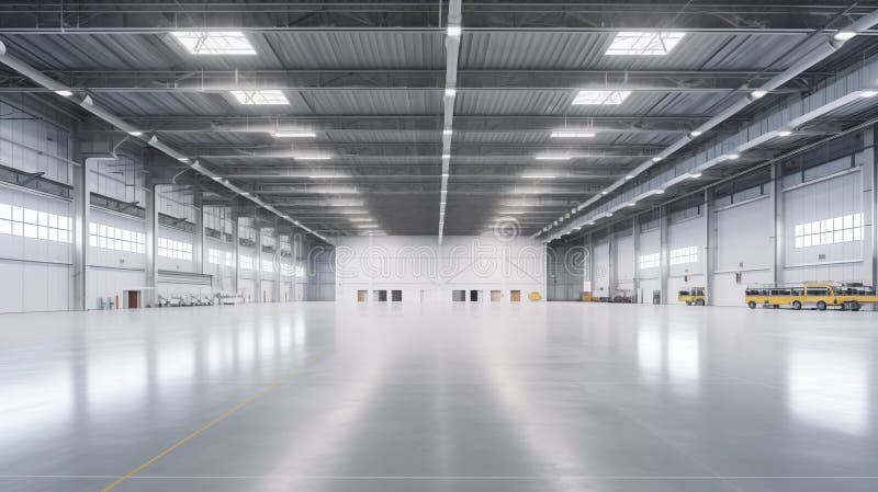 Large Modern Empty Storehouse Stock Image - Image of storehouse ...