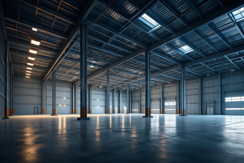 Large Modern Empty Storehouse Stock Illustration - Illustration of ...